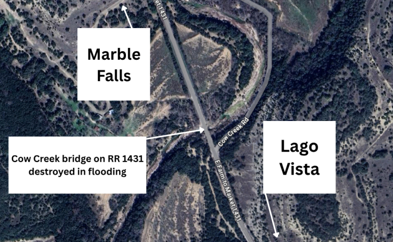 Cow Creek bridge on RR 1431 destroyed in flooding - DailyTrib.com